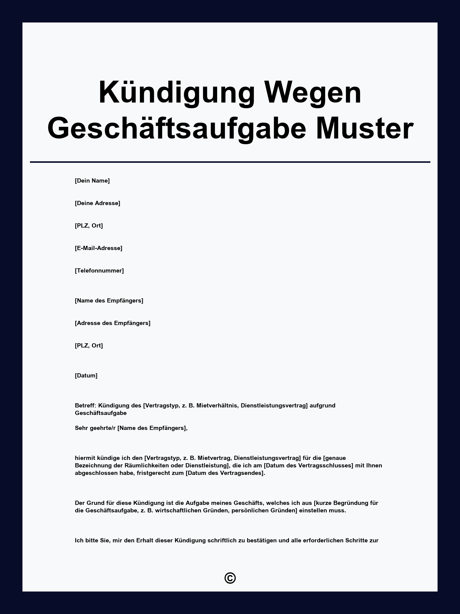Leasingvertrag Kndigen Wegen Geschftsaufgabe